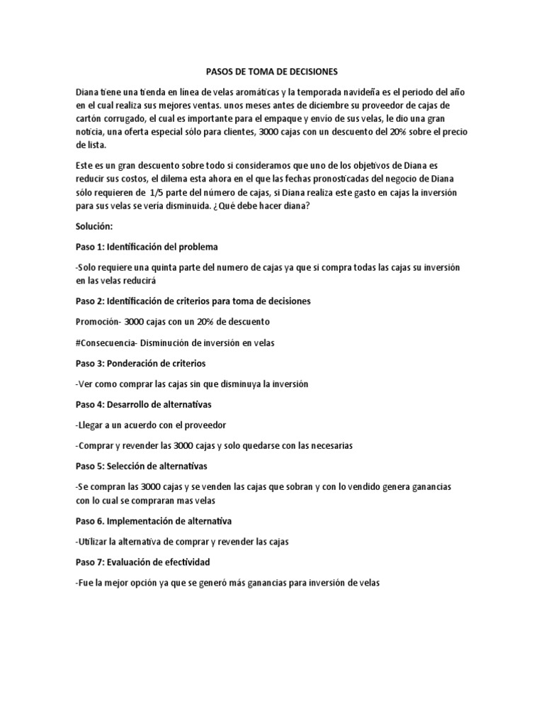5 Pasos para Decidir Eficazmente | PDF | Toma de decisiones | Economias