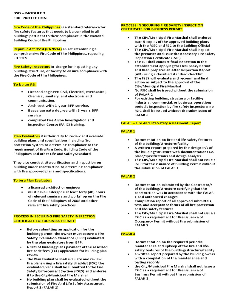 BSD - Module 3 Fire Protection: To Be An FSI | PDF | Fires | Firefighting
