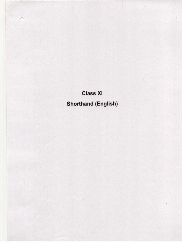 Study Material XI Shorthand English | PDF