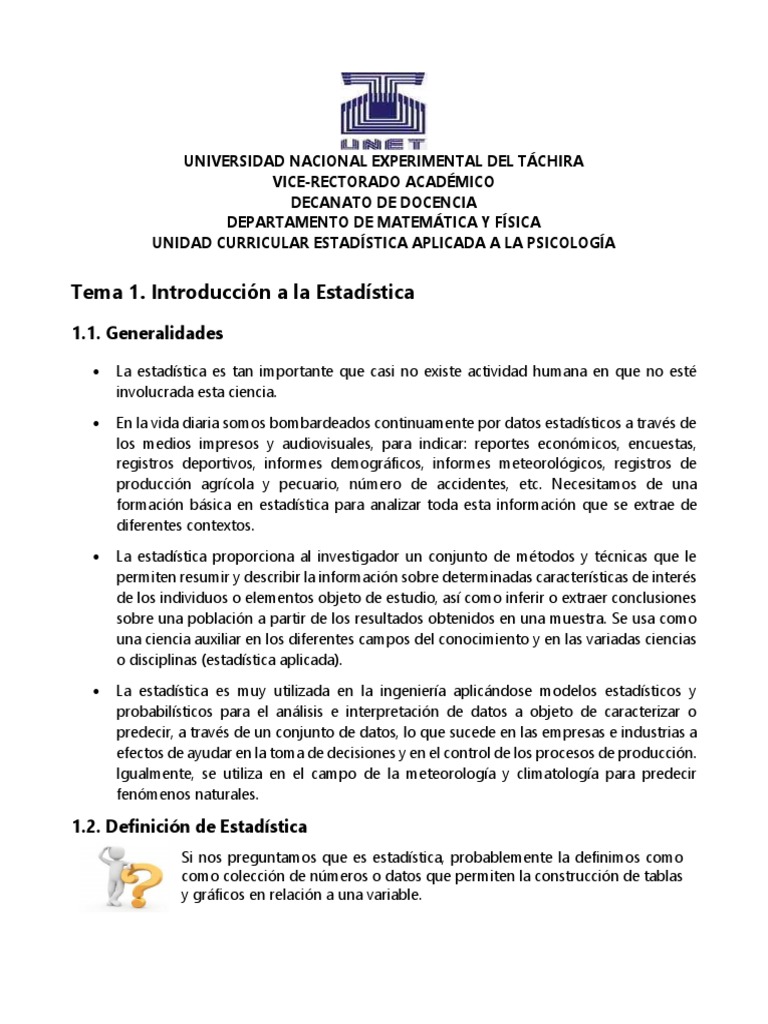 Tema 1 Introducción A La Estadística Pdf Pdf Estadísticas