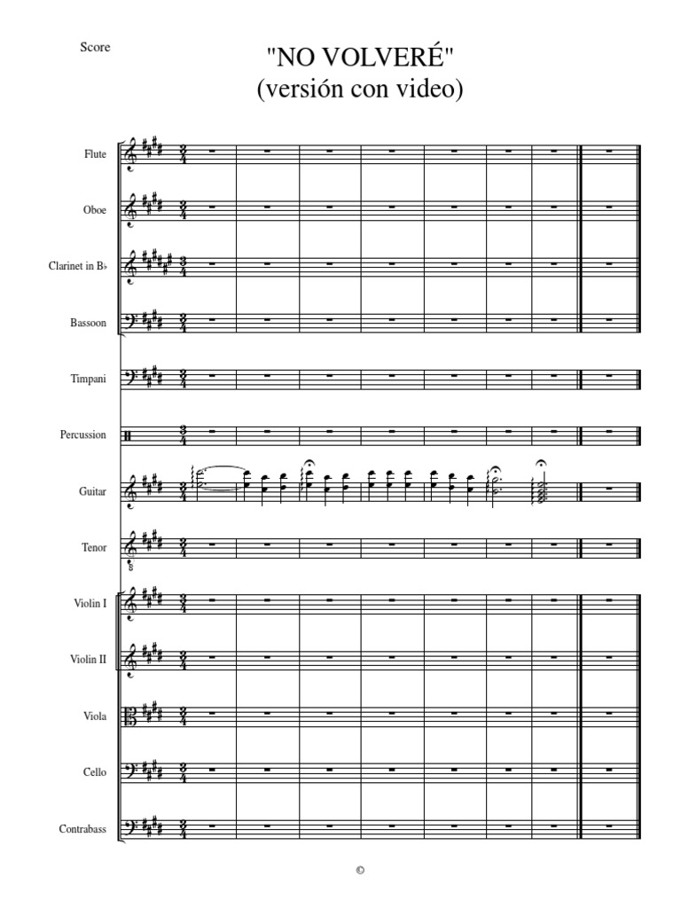 No Volvere Partition Pdf: No Volvere Noten Pdf – OTNAFA