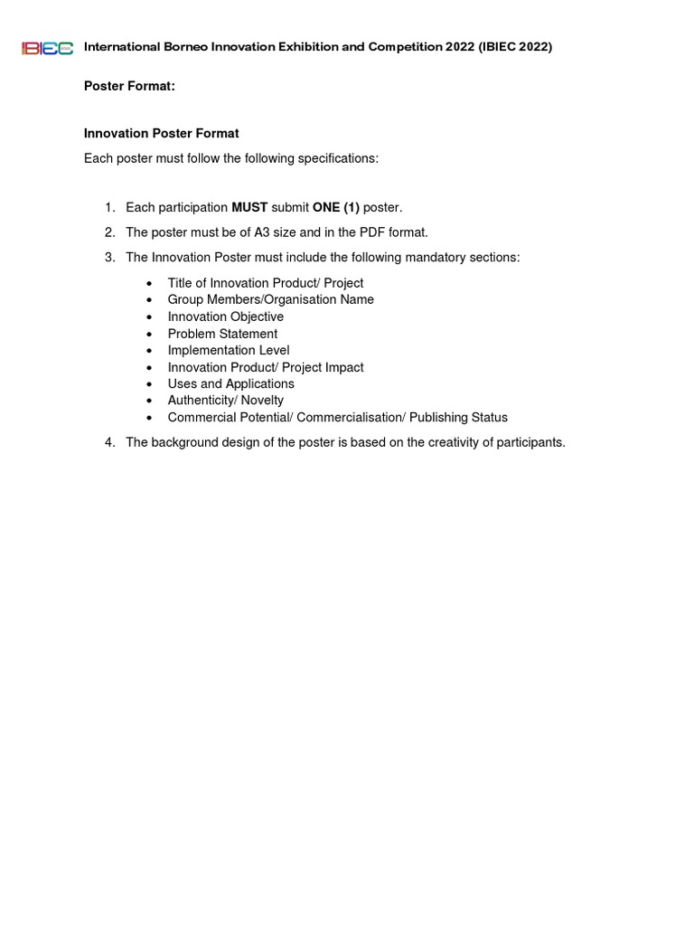 Innovation Poster Guidelines | PDF