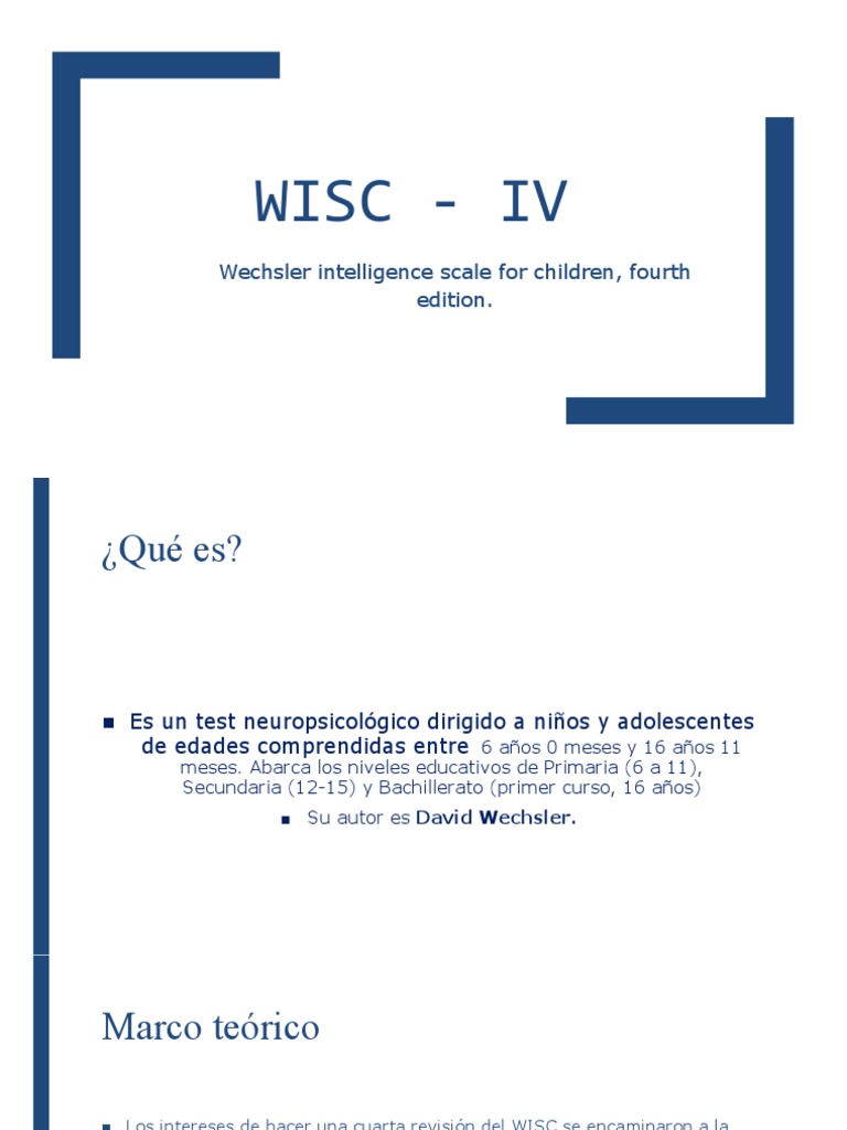 Wisc Iv | PDF | Ciencias del comportamiento | Ciencia cognitiva