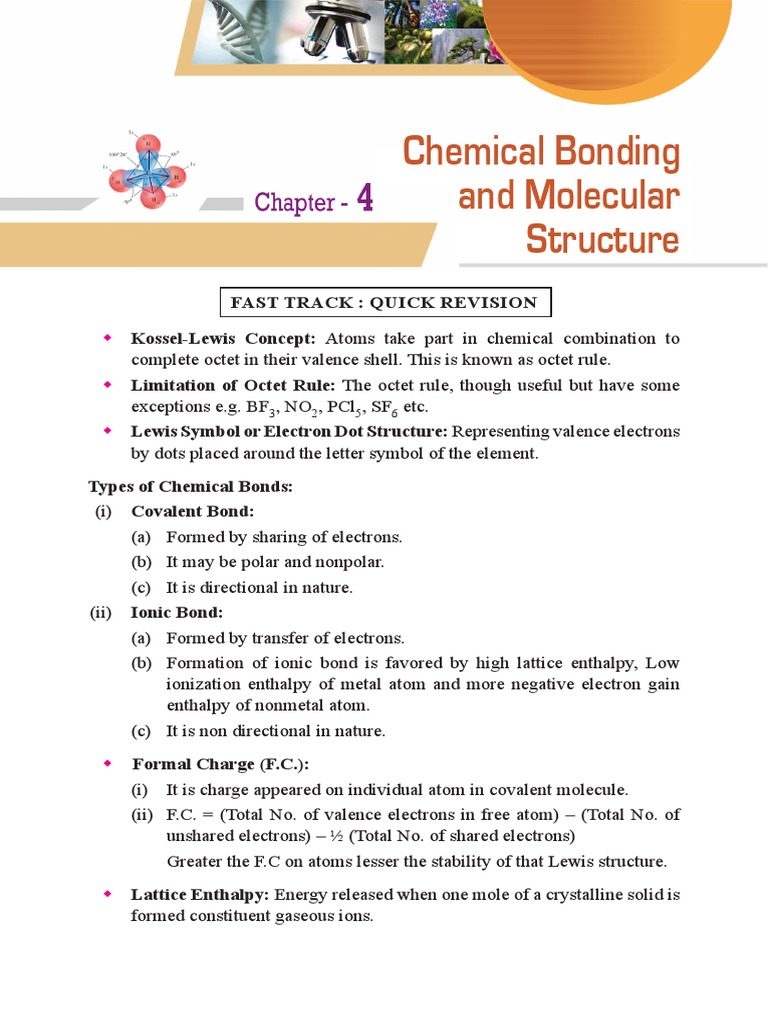 Chemical Bonding and Molecular Structure | PDF | Chemical Bond ...