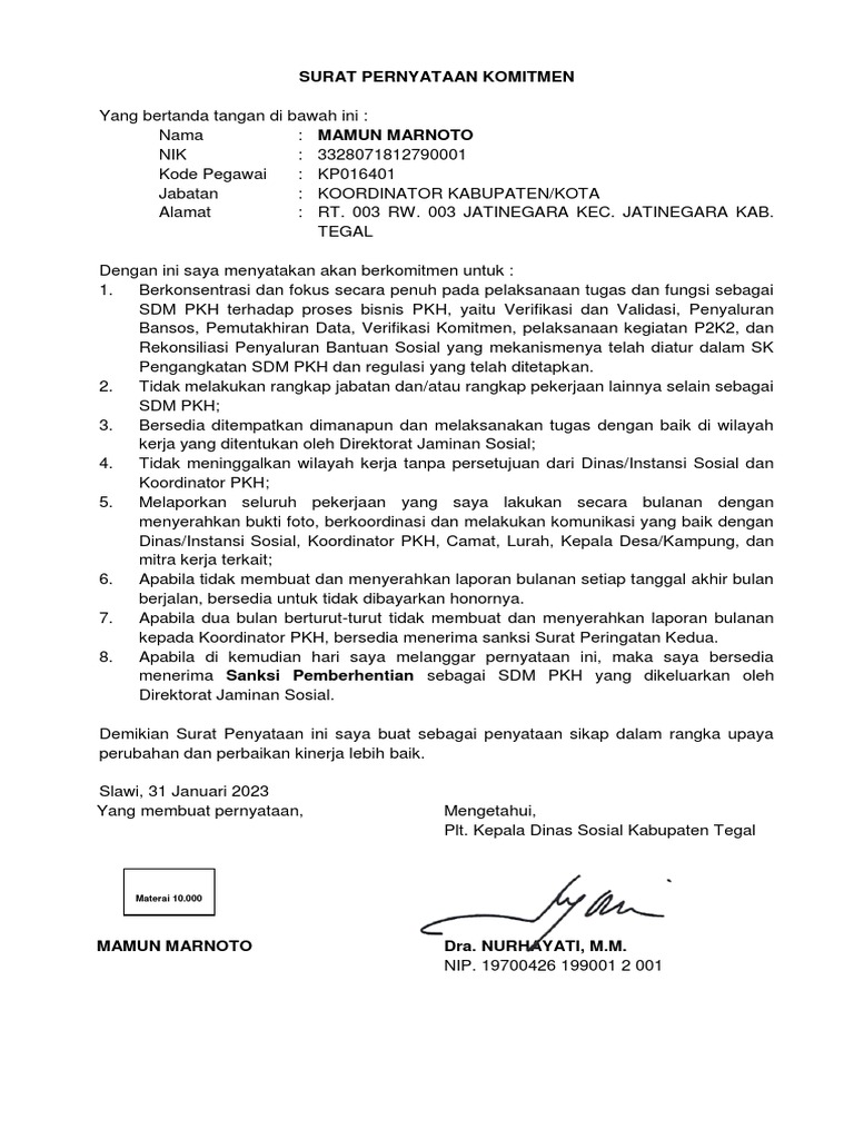 SURAT PERNYATAAN KOMITMEN.pdf | PDF