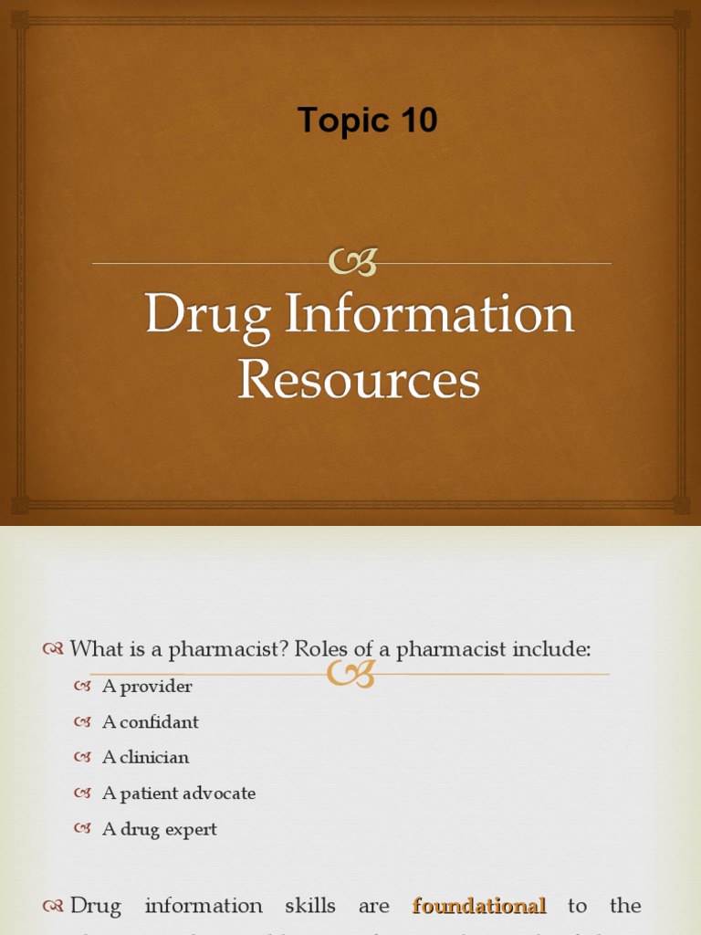 Drug Information Resources | PDF | Pharmacy | Health Care