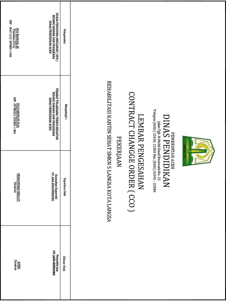 Lembar Pengesahan Cco PDF | PDF