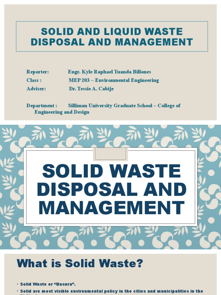 Solid and Liquid Waste Disposal Management | PDF | Municipal Solid ...