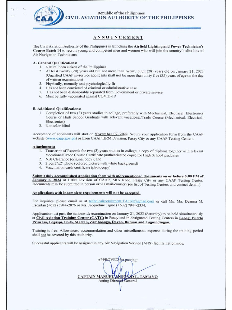 Announcement of ALPT Batch 14 | PDF