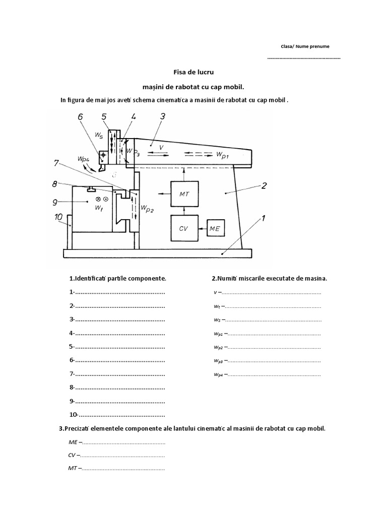 Fisa de Lucru Masina de Rabotat Cu Cap Mobil | PDF
