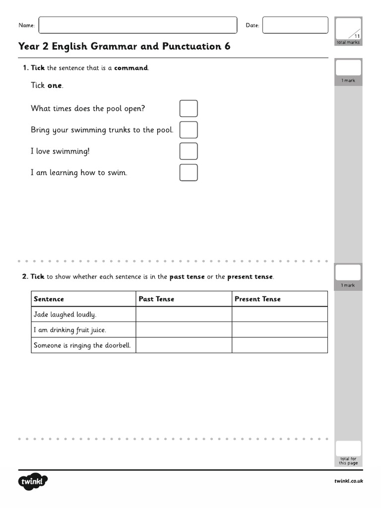 Year 2 English Grammar and Punctuation 6 PDF | PDF