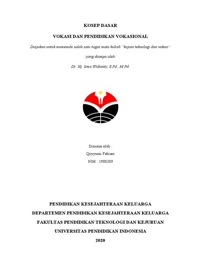Qoyyumi Fabiani - 1908389 - Konsep Dasar Vokasi Dan Pendidikan Vokasional | PDF