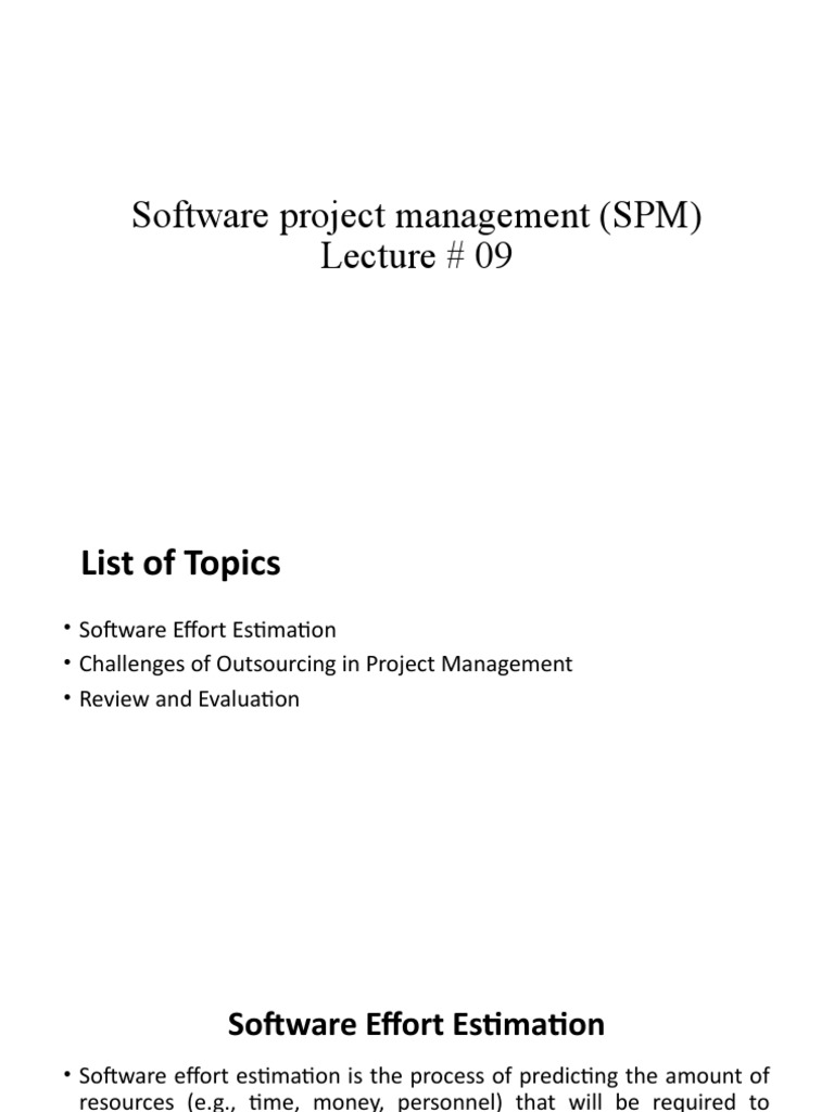 SPM Lec#09 | Download Free PDF | Outsourcing | Project Management