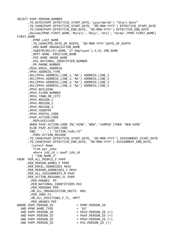 Full Employee Query | PDF