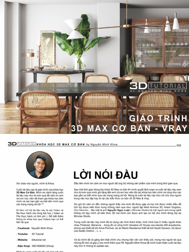 Giáo trình 3d max - vray cơ bản by Nguyễn Minh Khoa PDF | PDF