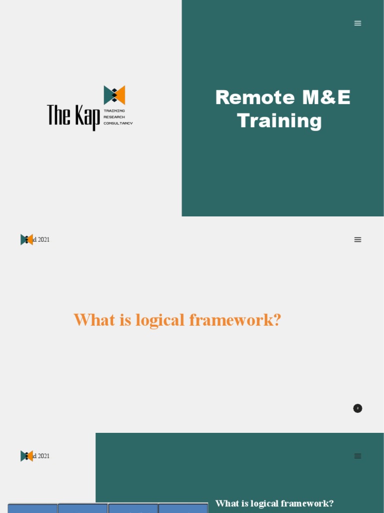 Logical Framework and M&E Plan | PDF