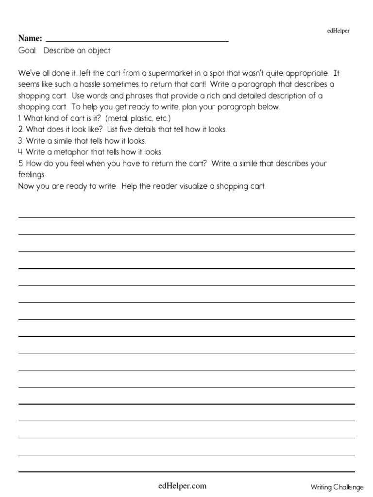 4th Grade Writing Prompts Worksheets | PDF