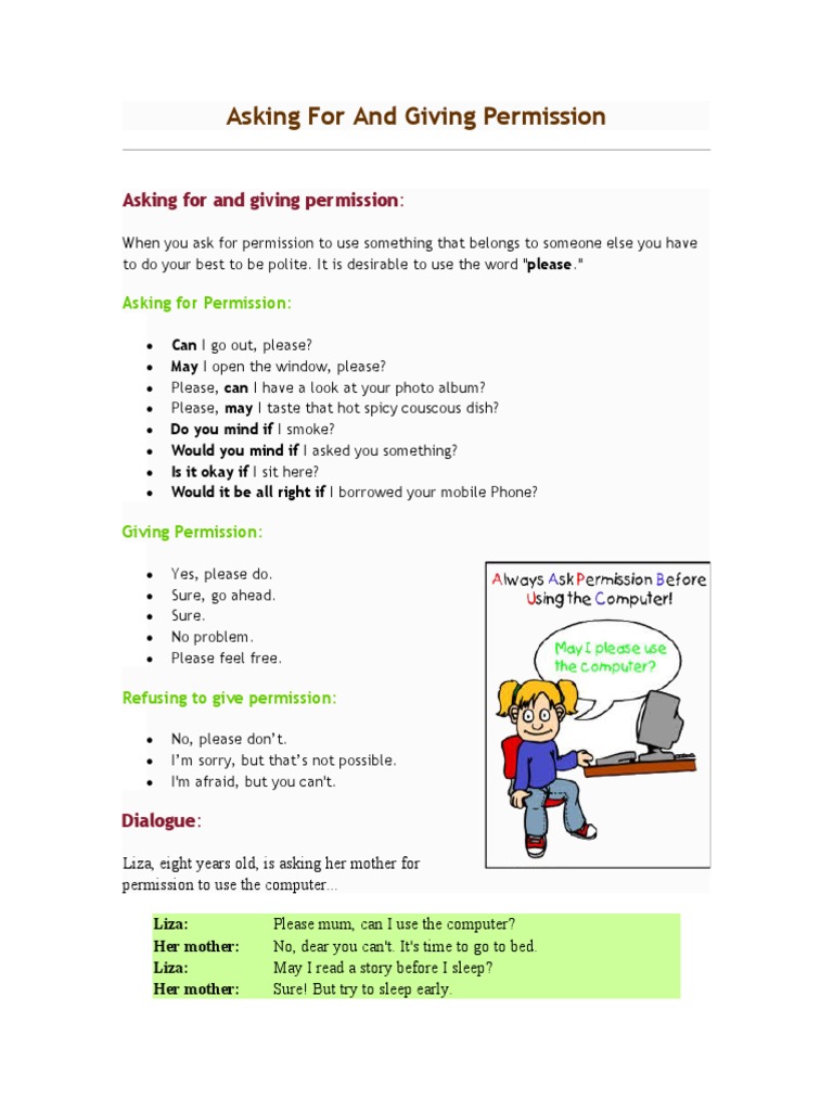 Part - 3 - Asking For and Giving Permission | PDF
