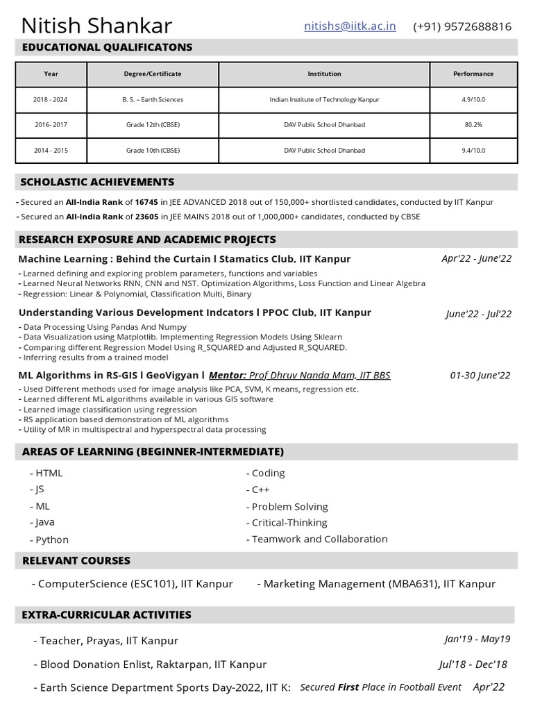 Blue Neutral Minimalist Corporate Professional Web Developer Resume | PDF | Regression Analysis ...