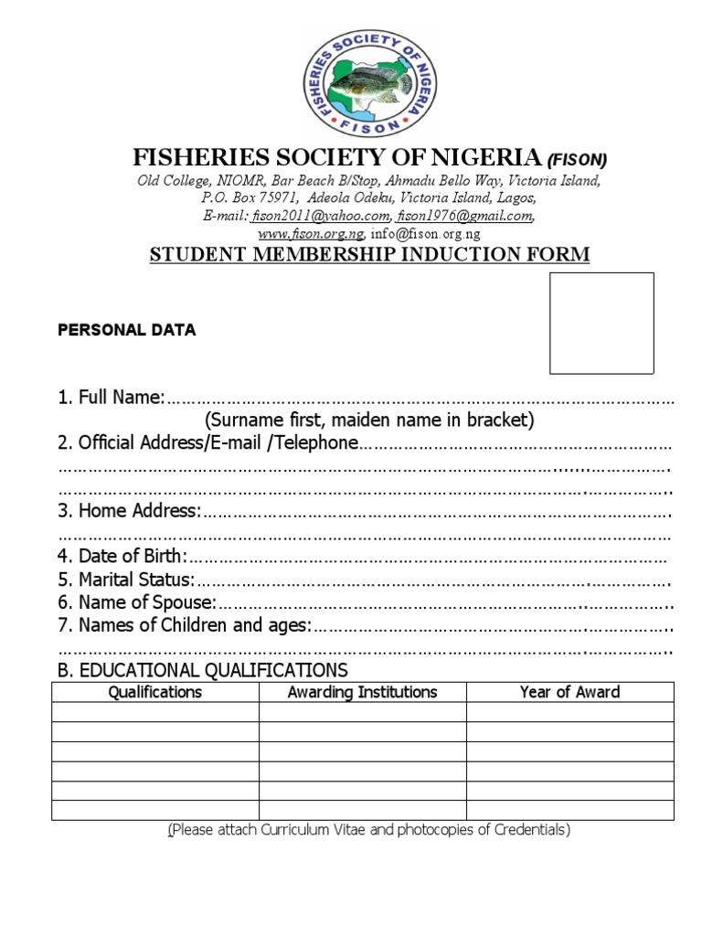 Induction Form For Student | PDF | Government | Justice