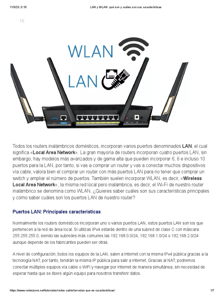 LAN y WLAN - Qué Son y Cuáles Son Sus Características | PDF | LAN inalámbrico | Red de computadoras