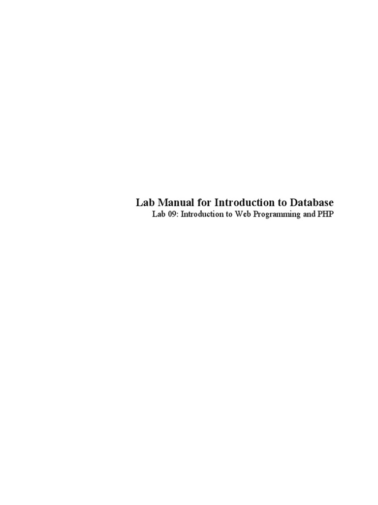 Lab 9 Introduction To Web Programming and PHP | PDF | Php | Control Flow Lab 9 Introduction To Web Programming and PHP | PDF | Php | Control Flow