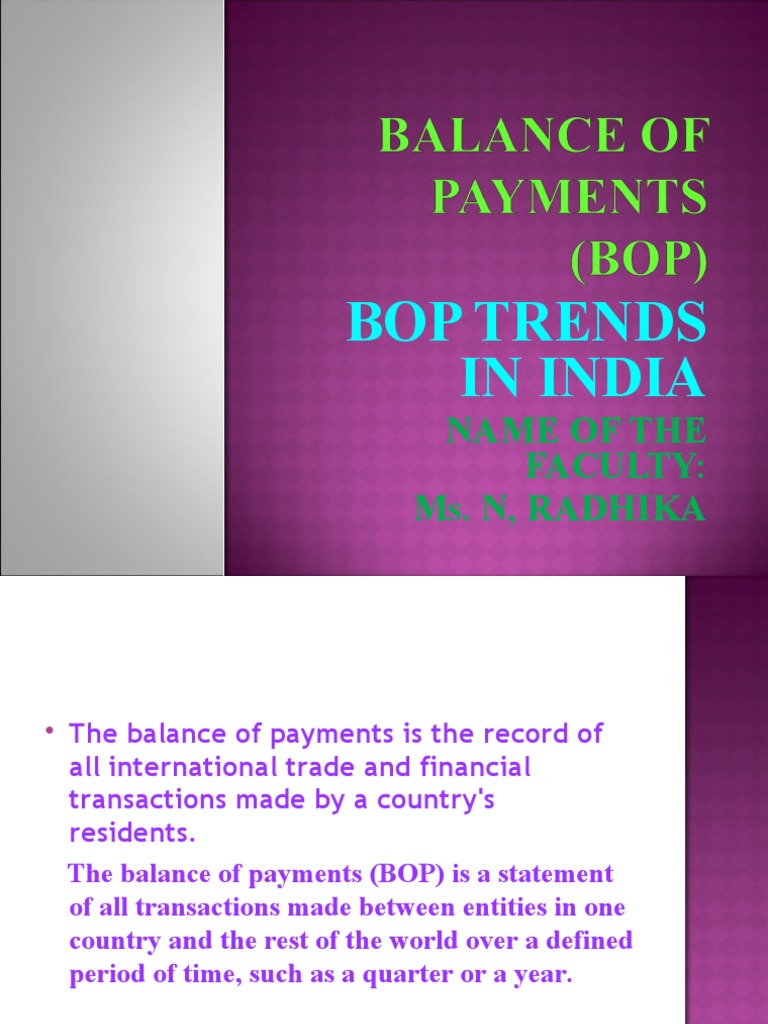 BOP Trends in India | PDF | Balance Of Payments | Capital Account