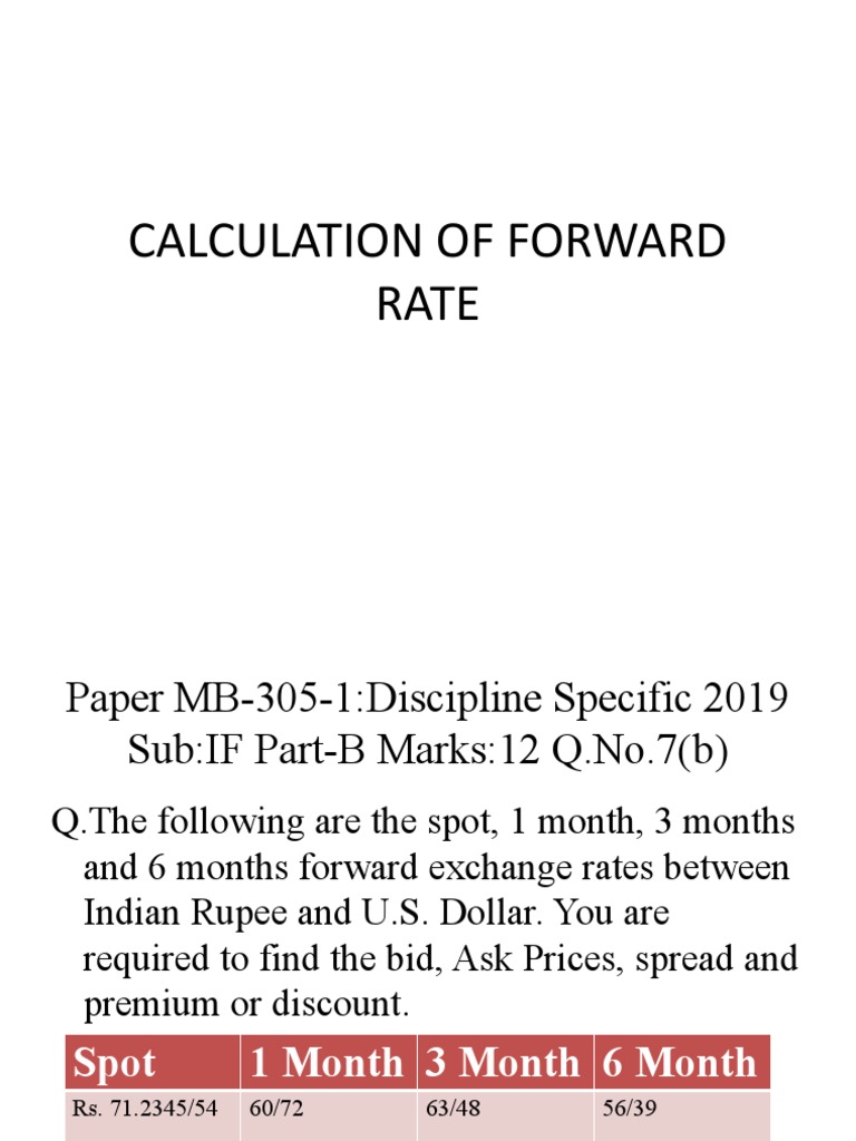 Calculation of Forward Rate | PDF