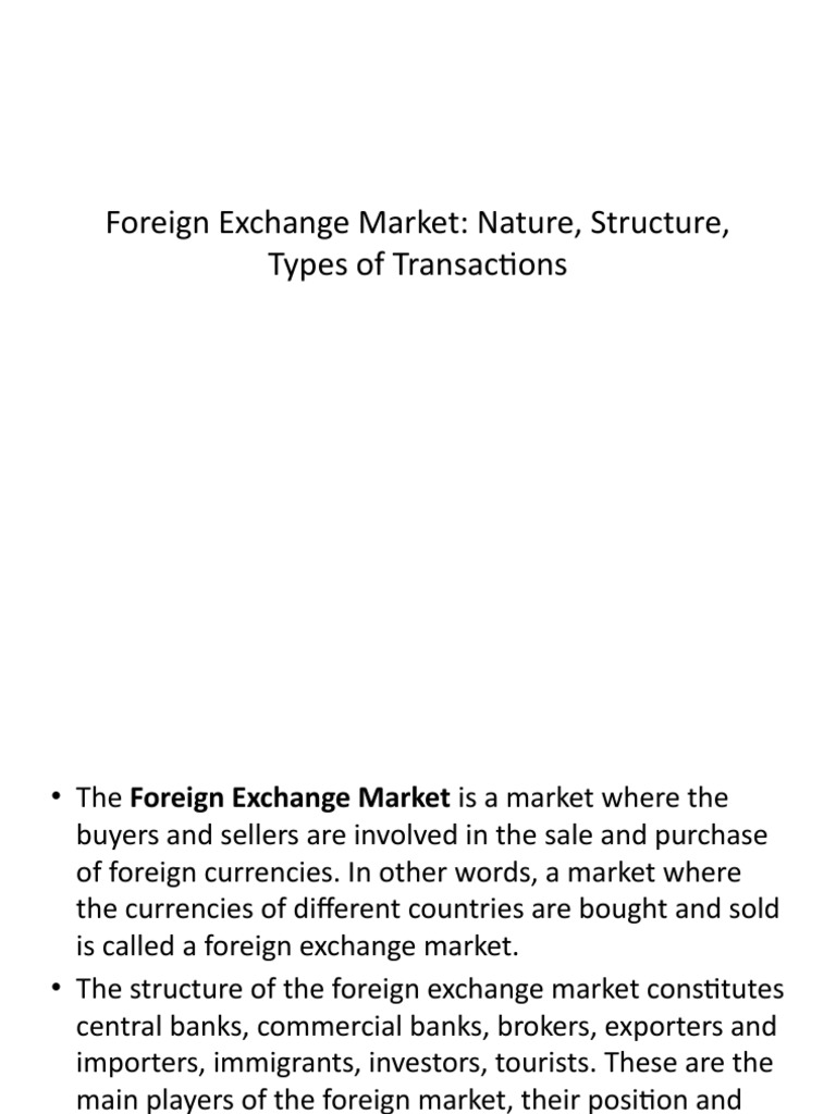 Structure of Foreign Exchange Market in India, Exchange Rate Mexchanism ...