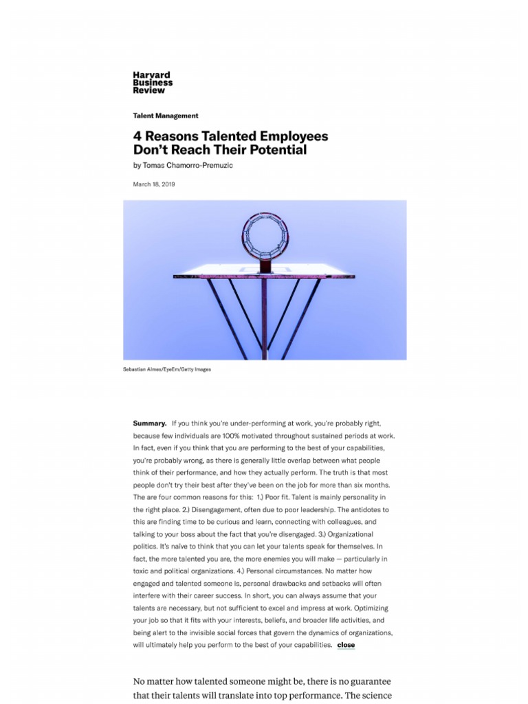 4 Reasons Talented Employees Don T Reach Their Potential Pdf