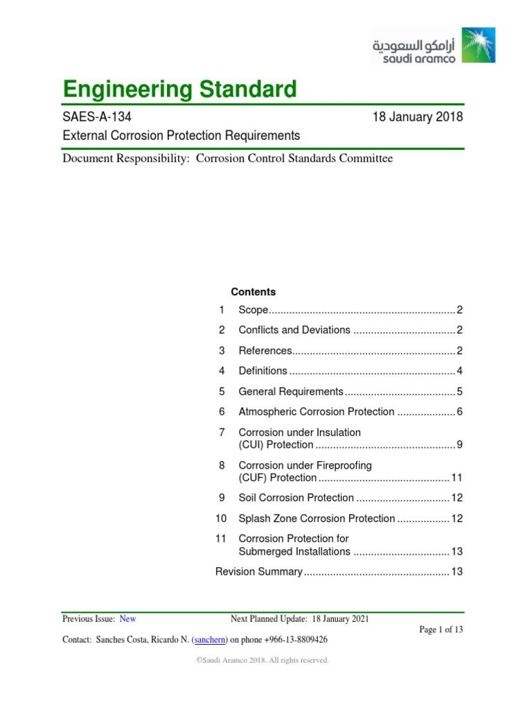 Saes A 134 | PDF | Corrosion | Stainless Steel