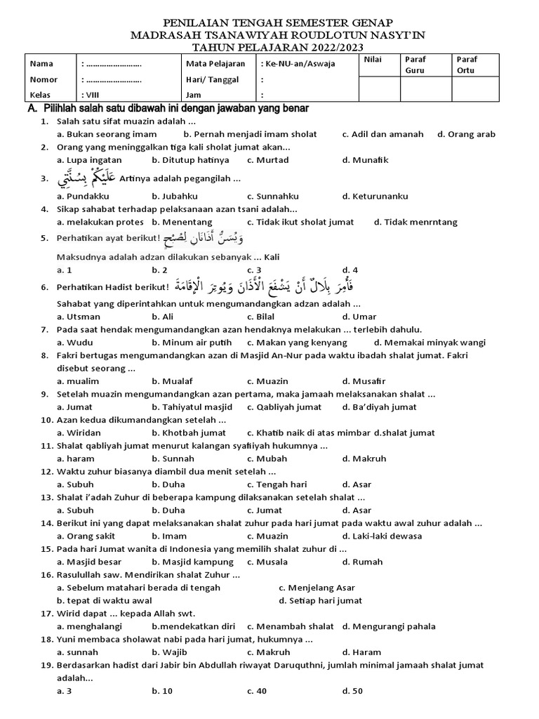 Pts Aswaja MTS 9 | PDF