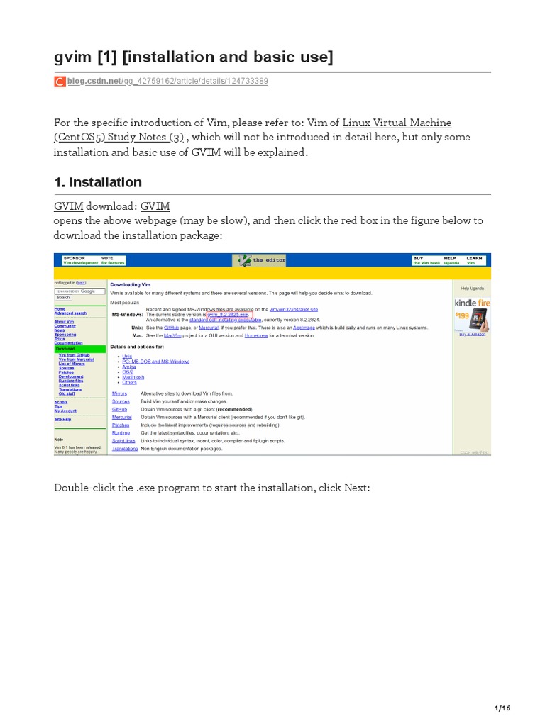 GVIM Installation and Basic Usage Guide | PDF | Cursor (User Interface ...