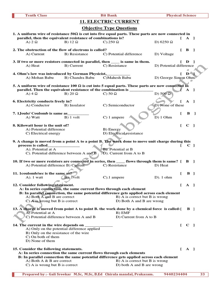 CCE Bit Bank | PDF | Electrical Resistance And Conductance | Electric ...