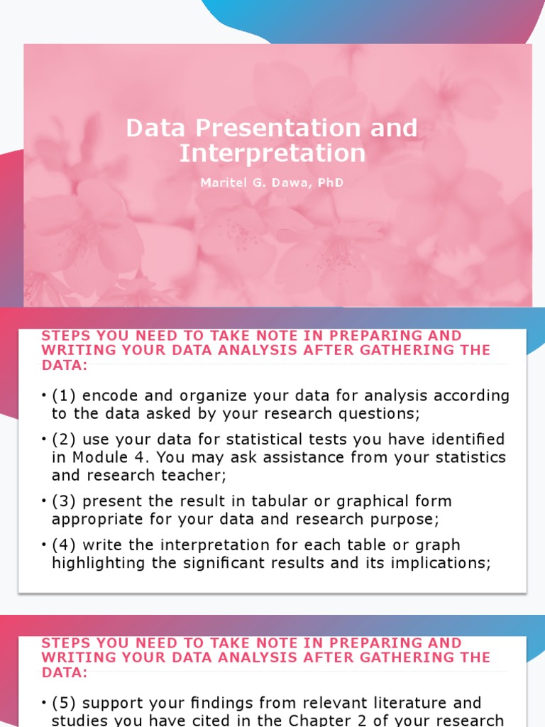 Data Analysis and Presentation Guide | PDF | Data | Statistics