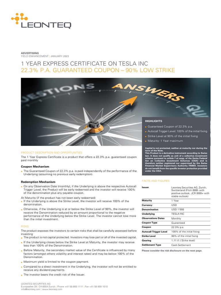Structured Note Factsheet 2 | PDF | Derivative (Finance) | Securities ...