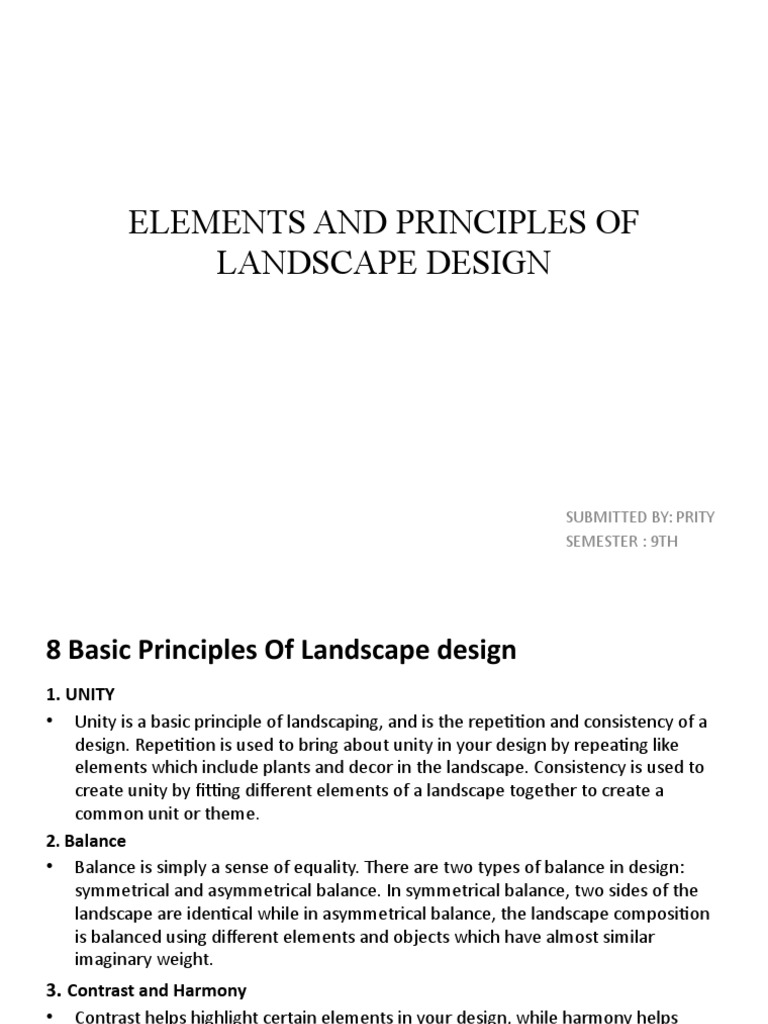 Elements and Principles of Landscape Design | PDF | Composition (Visual ...