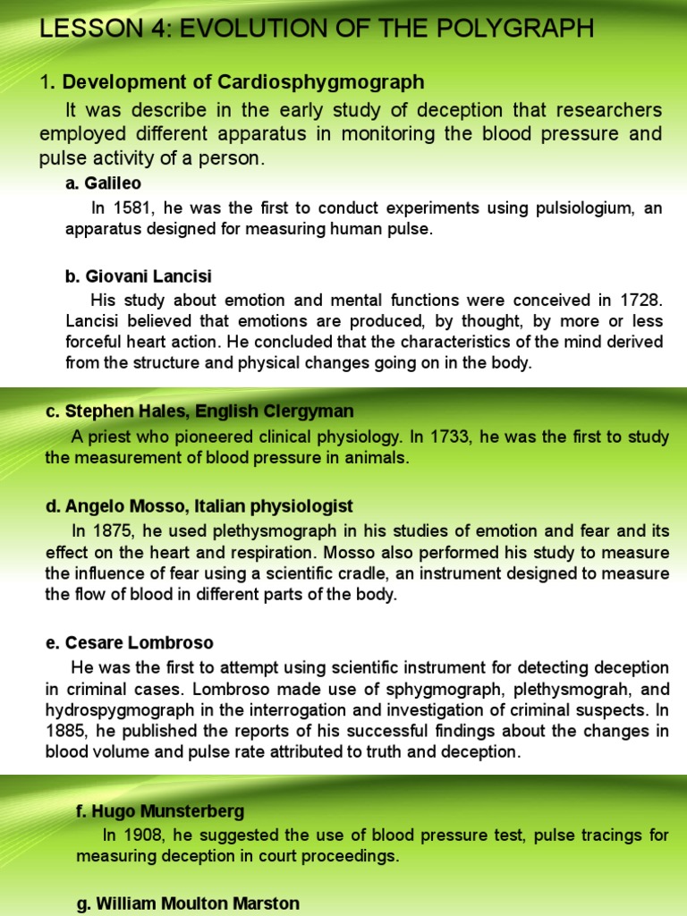 III. Evolution of The Polygraph | PDF | Polygraph | Physiology