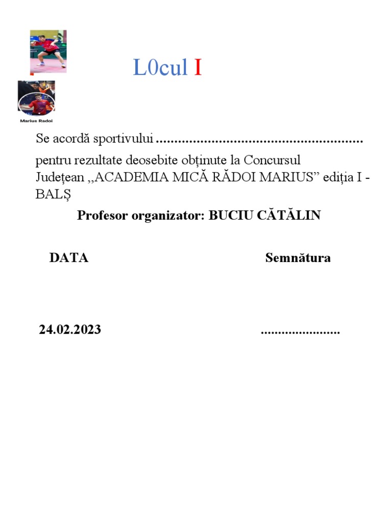 Diploma Locul 1 | PDF