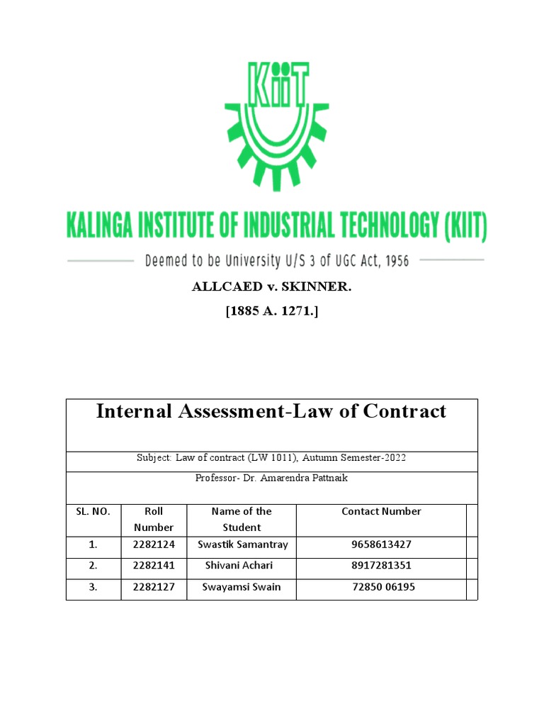 Allacard Vs Skinner Plaint Assignment | PDF