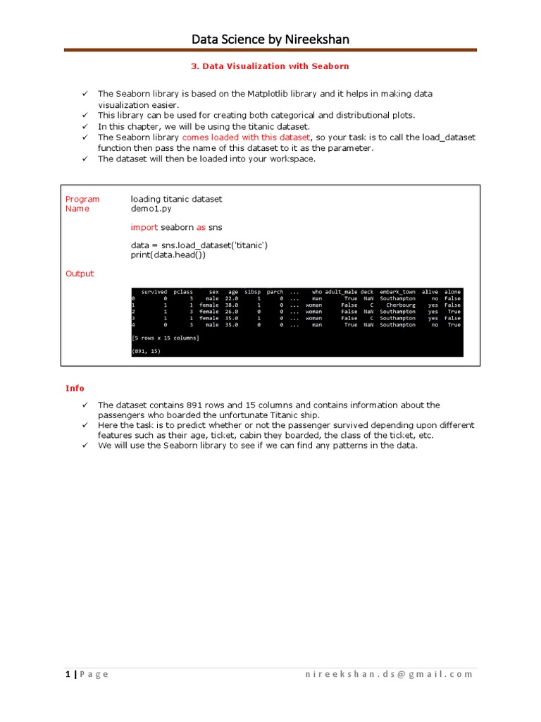 Data Visualization With Seaborn Pdf Pdf