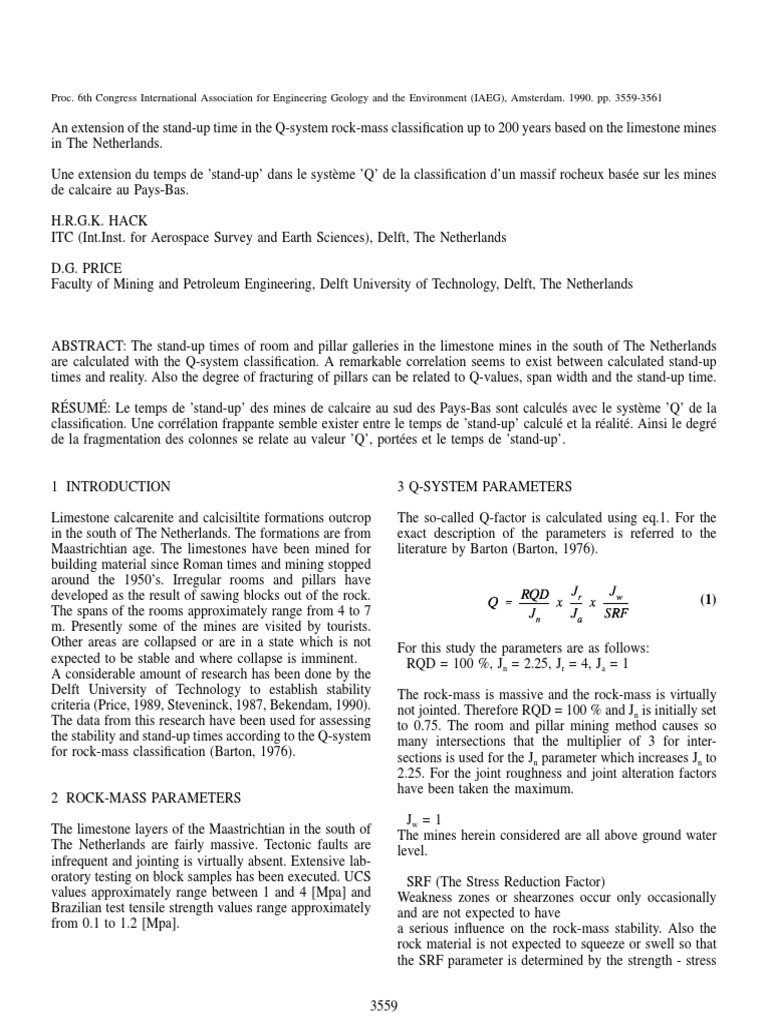 An Extension of The Stand-Up Time in The Q-System Rock-Mass Classification Up To 200 Years Based ...