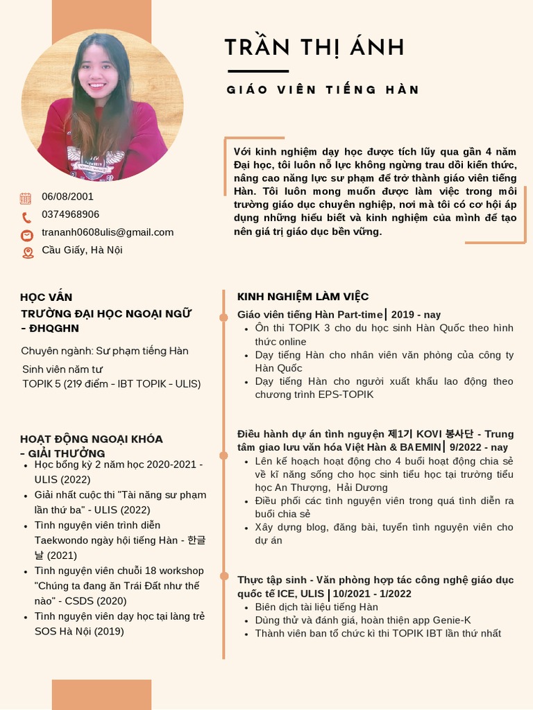 CV - Trần Thị Ánh | PDF