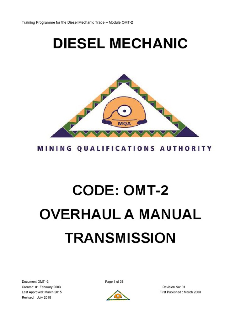 OMT-2 Learning Material | PDF | Manual Transmission | Bearing (Mechanical)