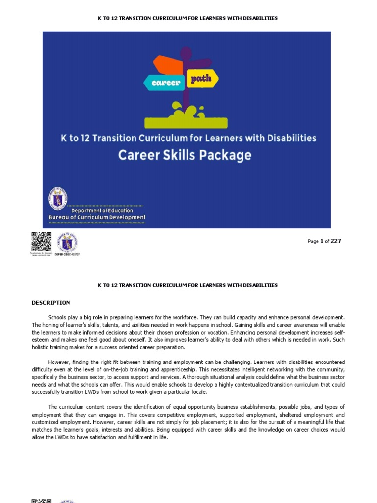 CARREER SKILLS PACKAGE - DOs21 | PDF | Learning | Curriculum