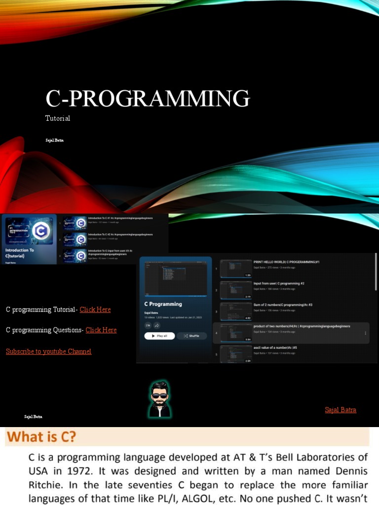 C Programming Tut Pdf Computer Programming Software Engineering