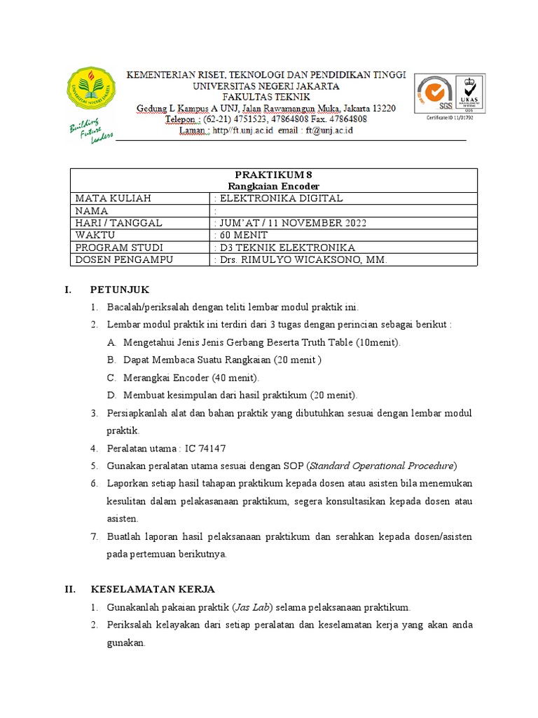 Jobsheet 8 Rangkaian Enkoder | PDF