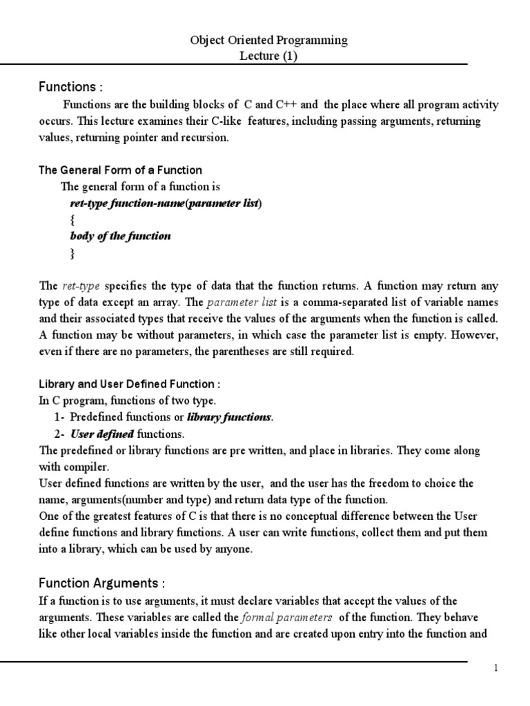 1 Oopc | PDF | Parameter (Computer Programming) | Pointer (Computer Programming)