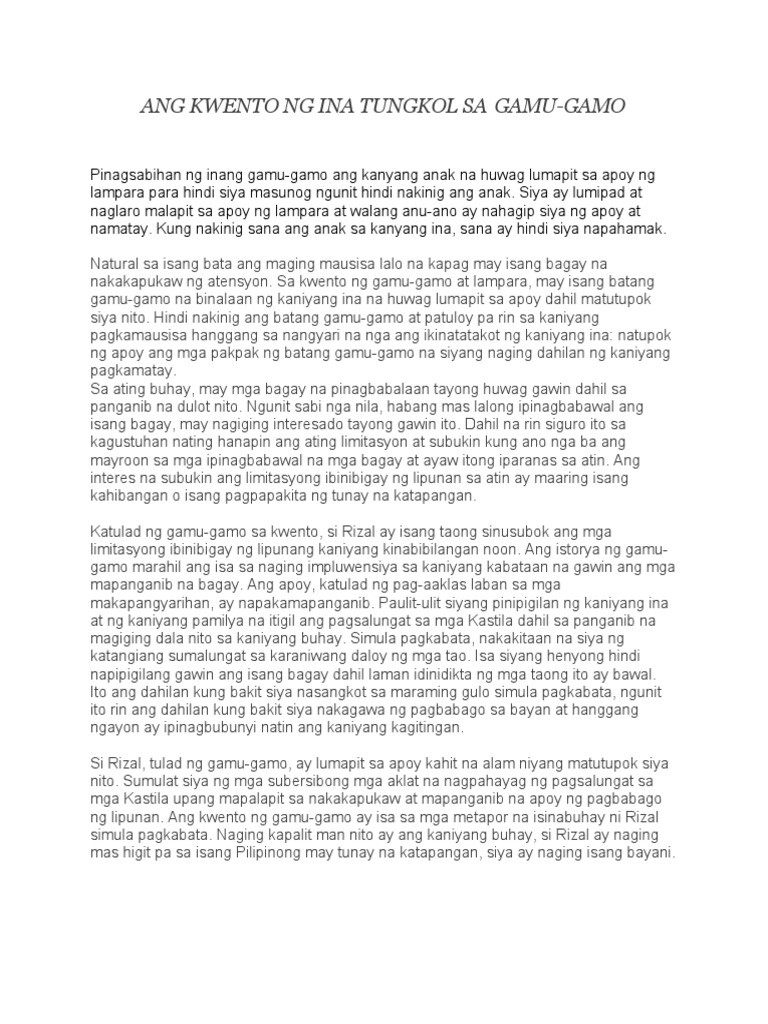 Ang Kwento NG Ina Tungkol Sa | PDF