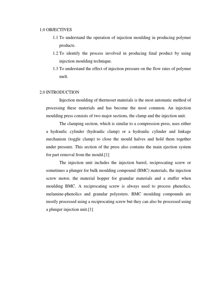 Exp 4 Injection Molding Pdf Process Engineering Materials Science